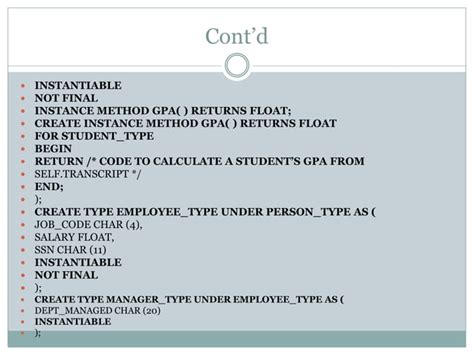 Object Oriented Database Concepts Pptx Object Oriented Database Concepts Pptx