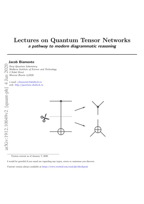 pdf lectures on quantum tensor networks