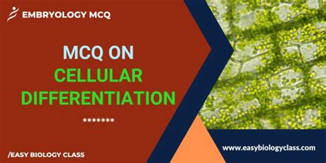 MCQ On Cellular Differentiation EasyBiologyClass