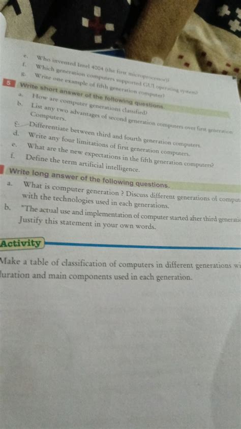E Who Invented Intel 4004 The First Microprood F Which Generation Comp