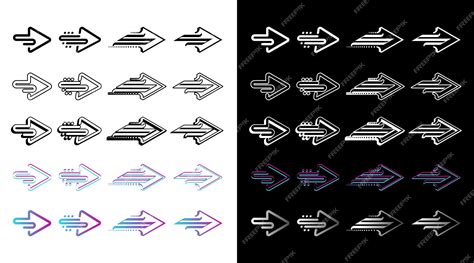 Premium Vector Arrow Next Icon Collection Bundle Set Vector Style Design Template