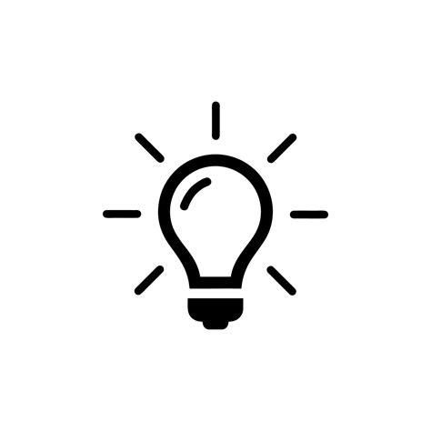 Light Bulb Line Icon Vector Isolated On White Background Idea Sign