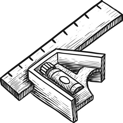 Woodworking Measuring Tool Sketch Icon Vector Illustration Of A Ruler Vector Marking Detailed