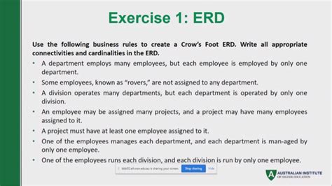 solved exercise 1 erd use the following business rules to