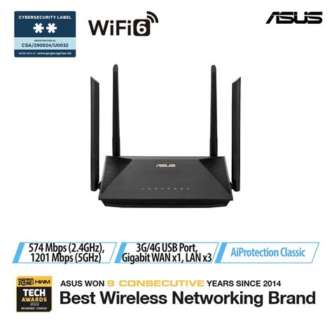 ASUS RT AX53U AX1800 Dual Band WiFi 6 802 11ax Router Supports MU MIMO OFDMA Technology