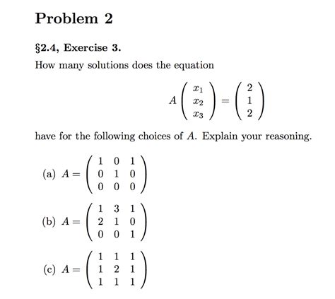 Solved Problem Exercise How Many Solutions Does Chegg