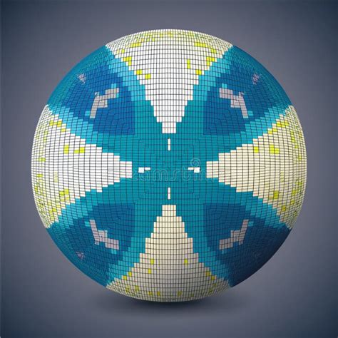 3d Render Of An Abstract Geometric Sphere With A Mosaic Tile Pattern