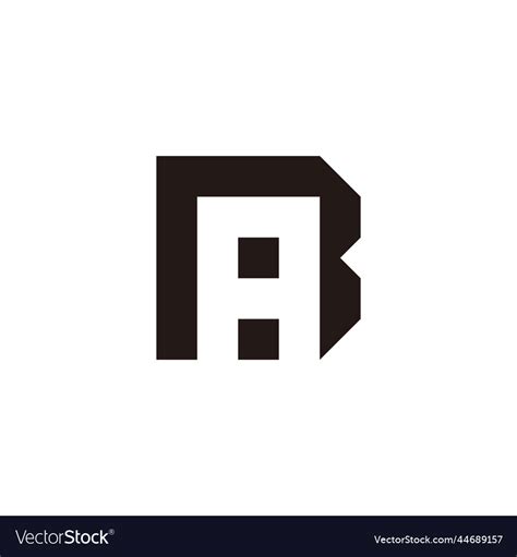 Letter Ab Ba A B Square Geometric Symbol Simple Vector Image