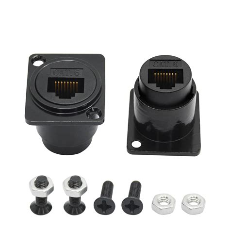 Maixbomr 2pcs Rj45 Panel Mount Connector D Type Rj45 Cat6