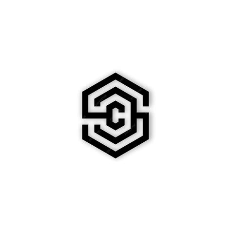 문자 S 및 C 로고 디자인 프리미엄 벡터