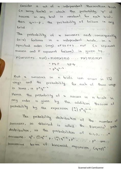 Solution Distibution Theory Binomial Distribution Definition