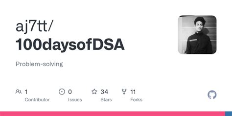 github aj7tt 100daysofdsa problem solving