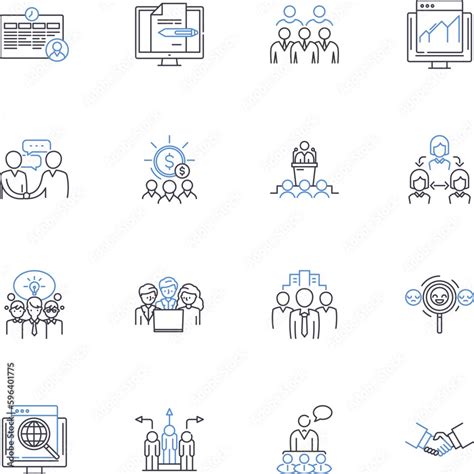 Vetor Mutual Support Line Icons Collection Encouragement Empathy Unity Trust Compassion