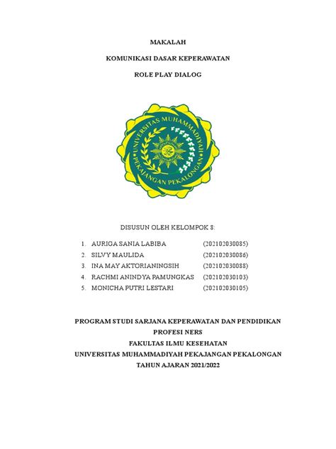 Role Play Dialog Kelompok 8 Kdk Pdf