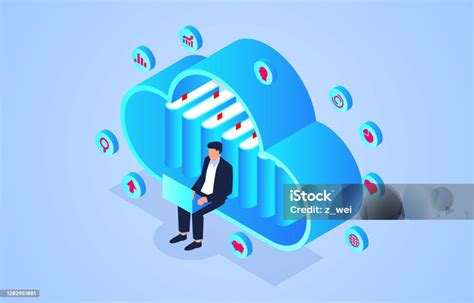 동급 클라우드 온라인 교육 및 학습 온라인 독서 전자 라이브러리 클라우드 컴퓨팅에 대한 스톡 벡터 아트 및 기타 이미지 클라우드 컴퓨팅 등측투영법 학습 Istock