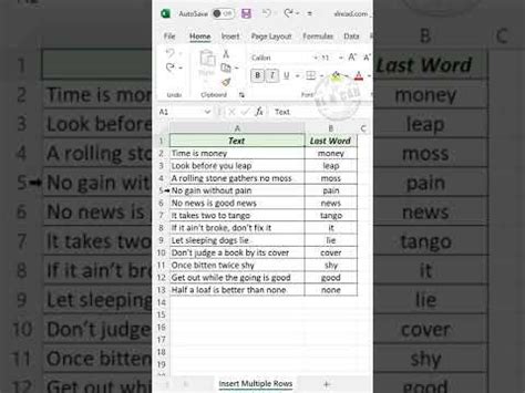 Shortcut To Insert Multiple Rows In Excel The Row Words It Takes Two