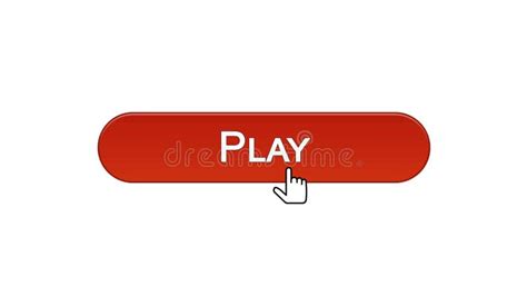 Play Web Interface Button Clicked With Mouse Cursor Wine Red Color