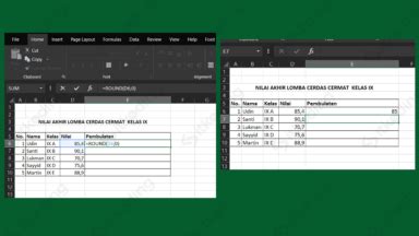 Rumus ROUND ROUNDUP Dan ROUNDDOWN Excel Cara Pembulatan