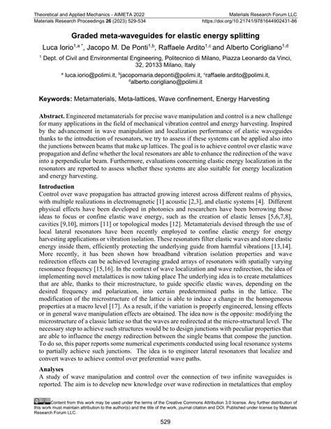 Pdf Graded Meta Waveguides For Elastic Energy Splitting