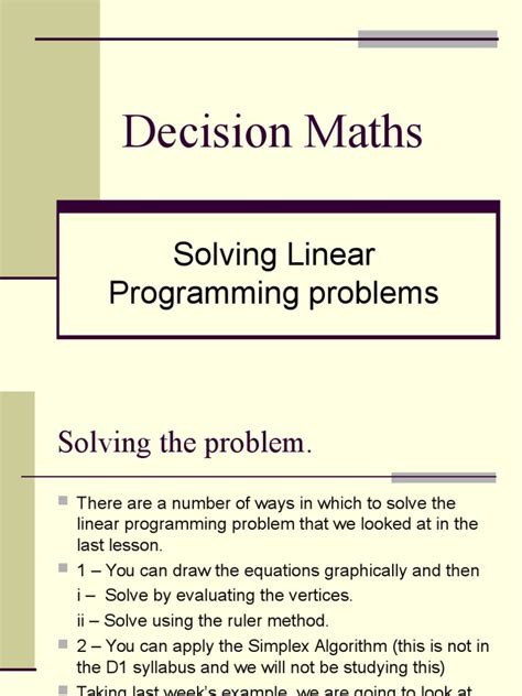d1 l9 solving linear programming problems pdf linear programming