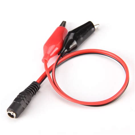 Alligator Clips 2 Alligator Clip Power Cable Crocodile Wire Dc Voltage Jack Connector To Male