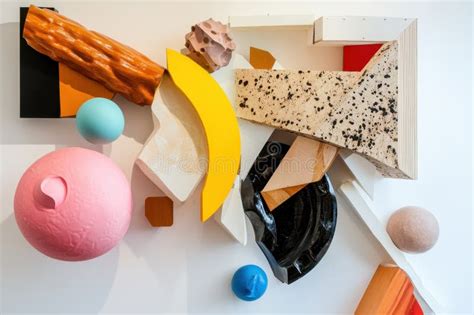 Abstract Composition Of Geometric Shapes And Organic Forms Stock Illustration Illustration Of