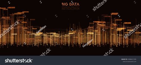 Vector Abstract 3d Big Data Visualization Stock Vector Royalty Free 1808621335