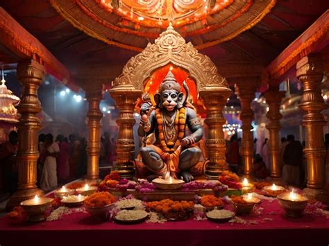 Хануман Джаянти красочный дизайн фона лучшего качества гиперреалистичные обои изображение Ai