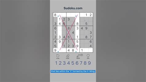 Х Wing Sudoku Technique Short Guide Sudoku Youtube