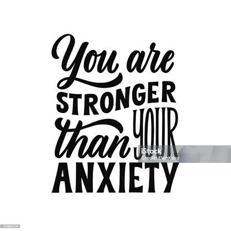 당신은 당신의 불안보다 강합니다 손으로 쓴 글자 인용문 정신 건강 동기 부여 문구 미니말라즘적인 현대 타이포그래피 슬로건 개념에