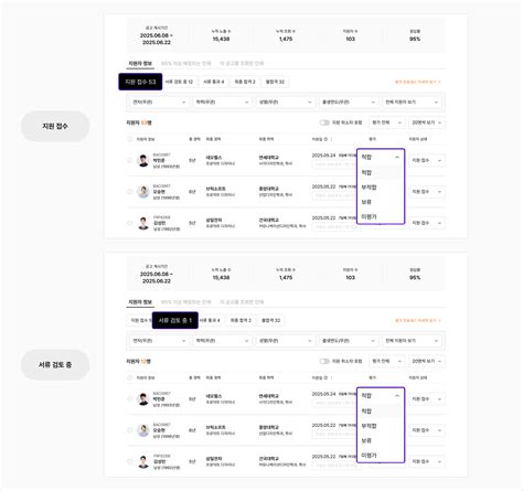 지원자 평가하기 리멤버 채용솔루션