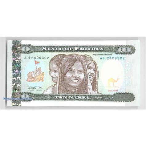 Банкнота 10 накфа 1997 Эритрея сост Unc Характеристики хорошее состояние актуальная цена