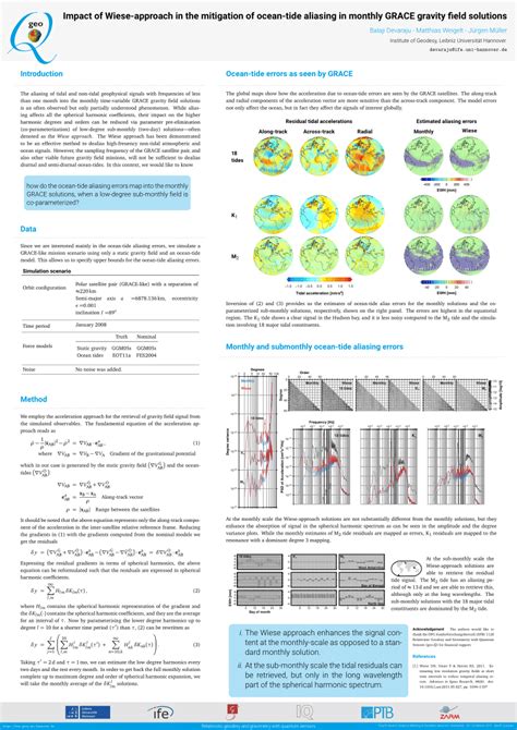 Pdf Impact Of Wiese Approach In The Mitigation Of Ocean Tide Aliasing In Monthly Grace Gravity