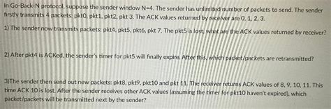 solved in go back n protocol suppose the sender window