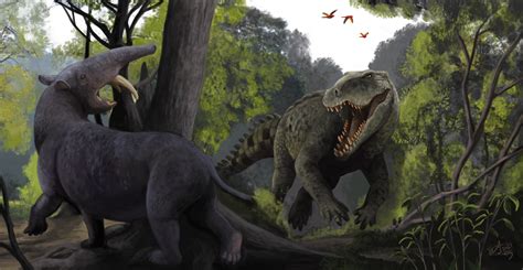 Barinasuchus Attacking An Astrapothere This Sebecosuchian Was One Of