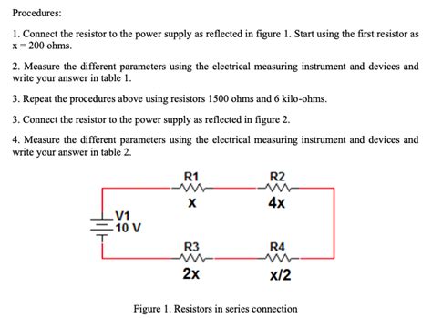 Solved Procedures Connect The Resistor To The Power Chegg Com