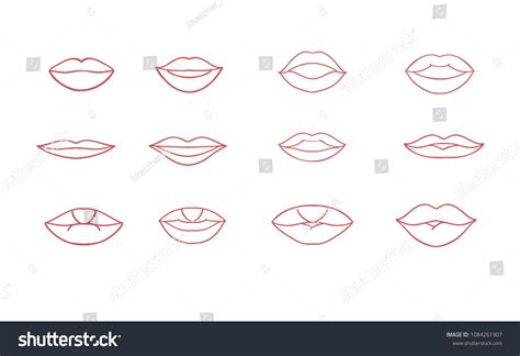 Lips Vector Collection Illustration Sexy Doodle 库存矢量图（免版税）1084261907