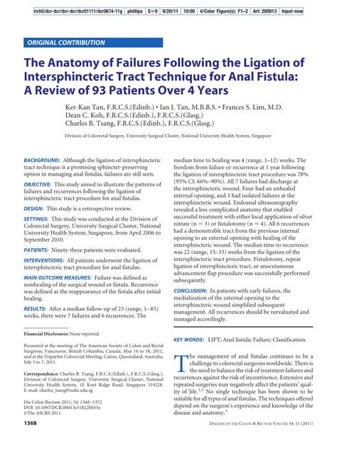Pdf The Anatomy Of Failures Following The Ligation Of