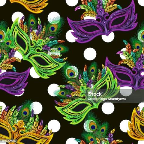 패턴 Witn 큰 물방울 무늬 장식 검은 배경에 화려한 머리 마스크 단순하고 눈에 띄며 밝은 그림 인쇄물 의류 표면 디자인