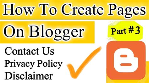 How To Create Pages In Blogger For Adsense Approval YouTube