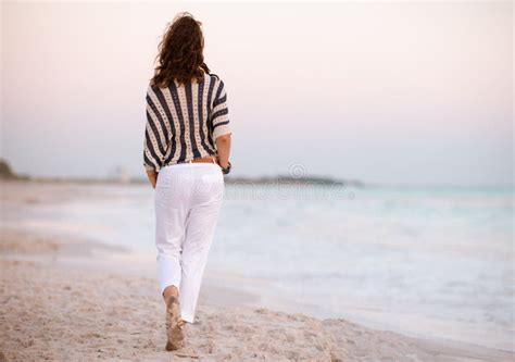 Sunset Walking Stock Photo Image Of Path Field Nature 37932978