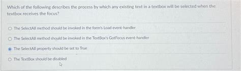 solved which of the following describes the process by which