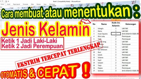 Cara Menentukan Atau Membuat Fungsi Rumus Jenis Kelamin Di Ms Excel Hot Sex Picture