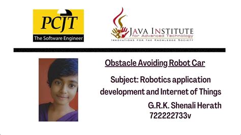 Obstacle Avoiding Robot Car Java Institute Pcjt Software