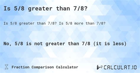 Is 58 Greater Than 78 Calculatio
