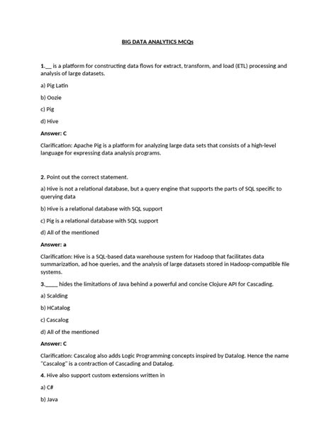 Big Data Analytics Mcqs Pdf Apache Spark Apache Hadoop