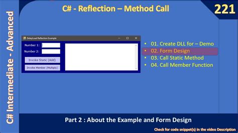 C Reflection Method Call Part 2 About The Example C Advanced 221 Youtube