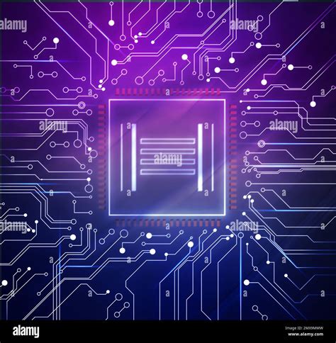Electronics And Technology Circuit Board With Chip Pattern