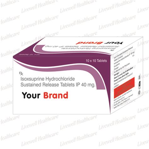 Isoxsuprine Hydrochloride Sustained Release 40mg Tablets Ip Live Well
