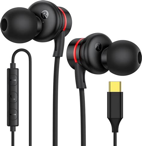 Usb C Headphonesusb Type C Earphones Wired Earbuds Magnetic Noise Canceling In Ear